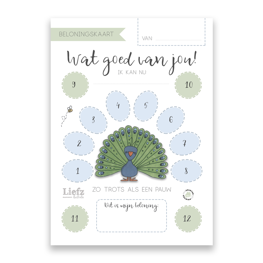 Beloningskaarten met Stickers - Liefz Illustratie